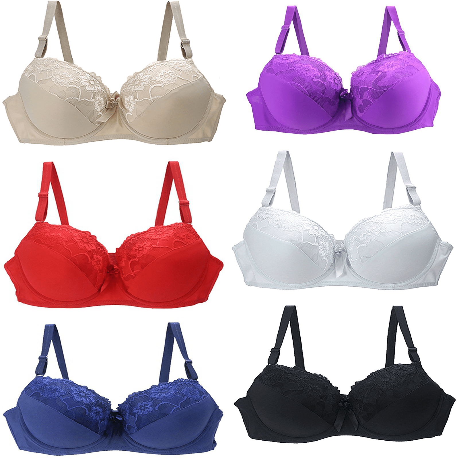 Back to School Jacenvly Ladies Push up Lace Bras(Women's & Juniors ...