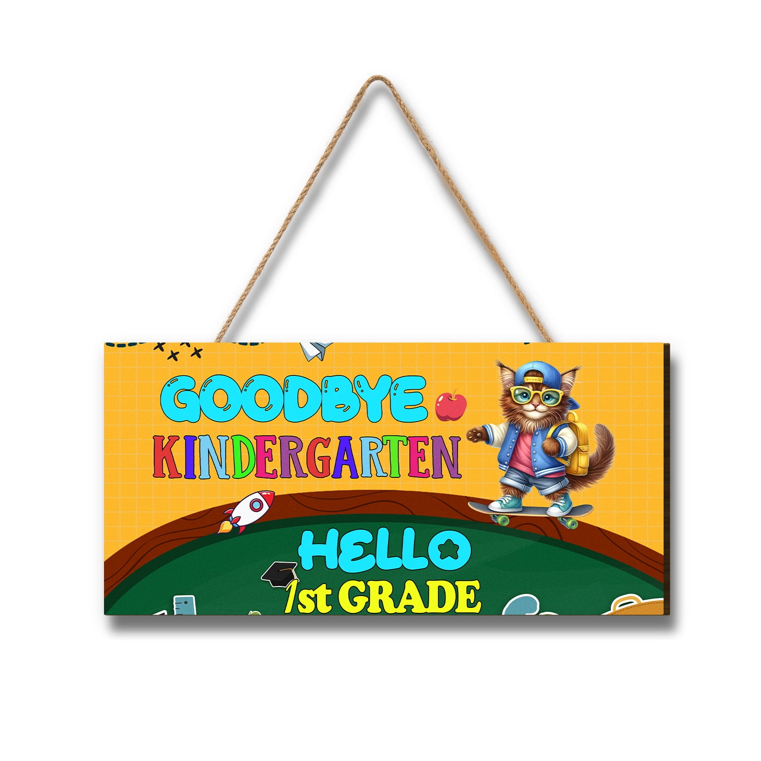 Back to School Maine Coon Goodbye Kindergarten Hello 1st Grade ...