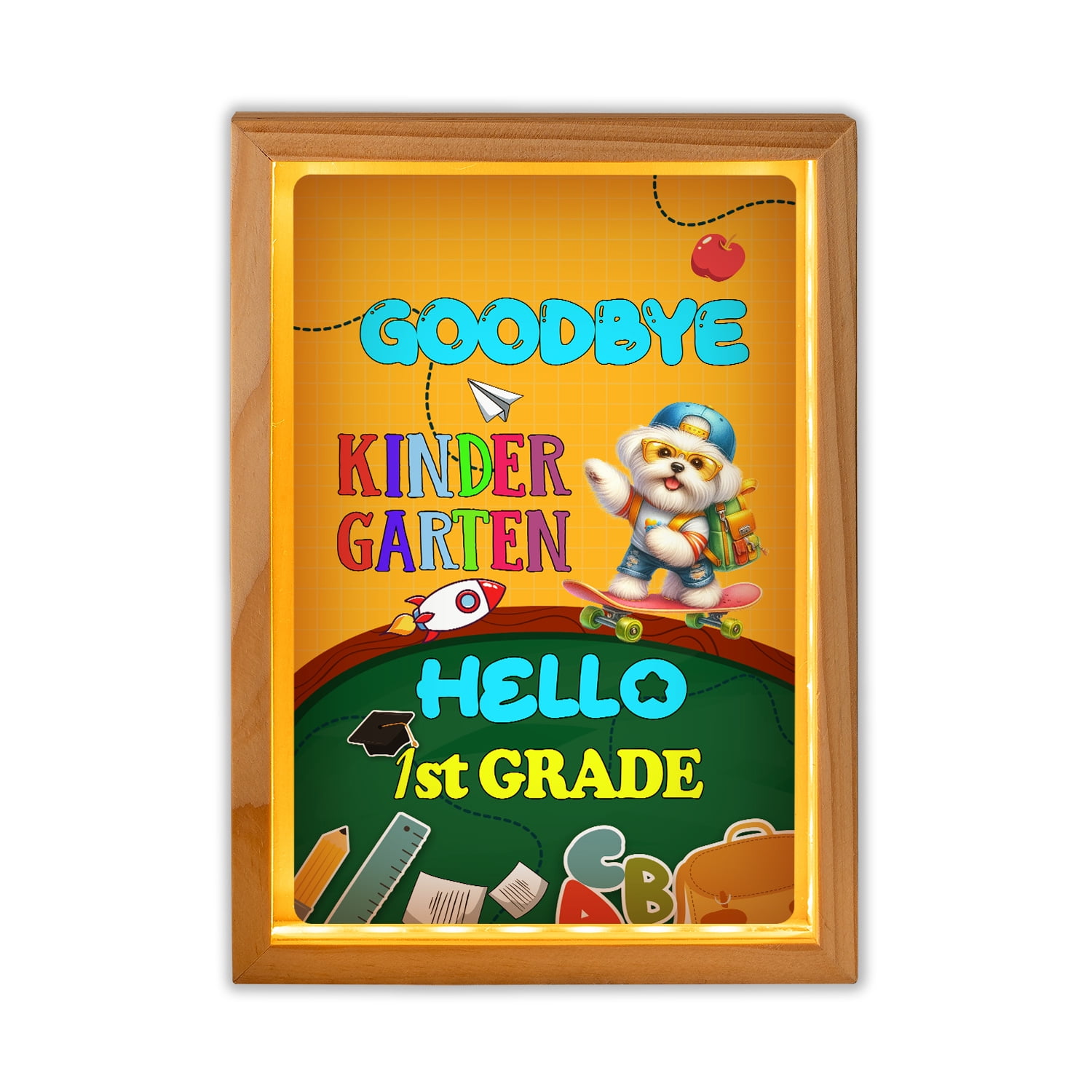 Back to School Maltese Goodbye Kindergarten Hello 1st Grade Acrylic ...