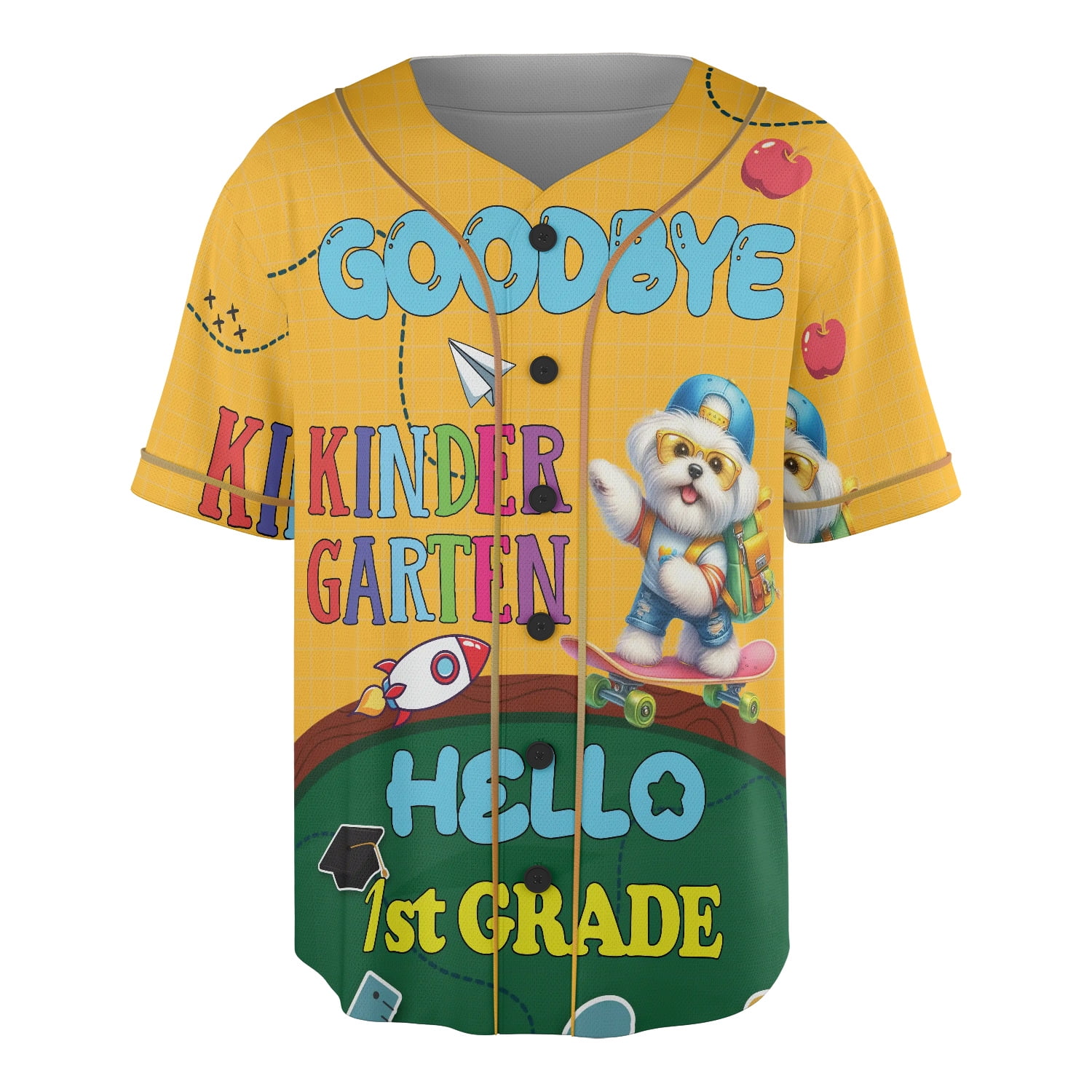 Back to School Maltese Goodbye Kindergarten Hello 1st Grade All Over ...