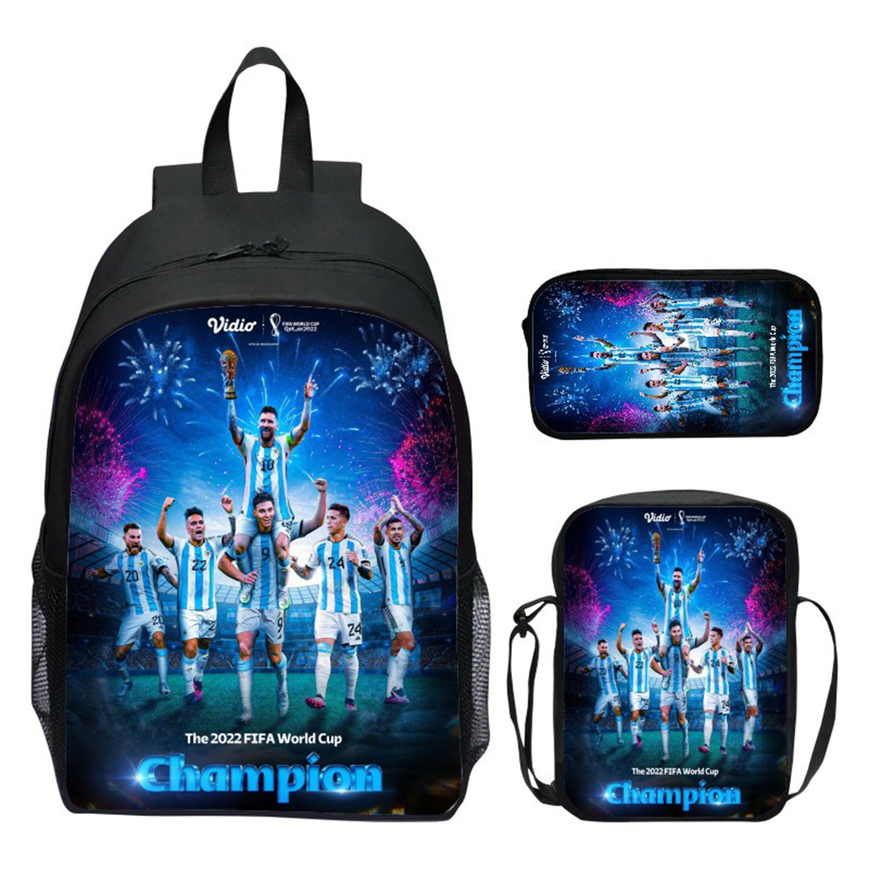 Back to School Multifunction Bookbag+Small Case+Shoulder Bag 3 Pcs Set,Messi_10 Classic Backpack ...