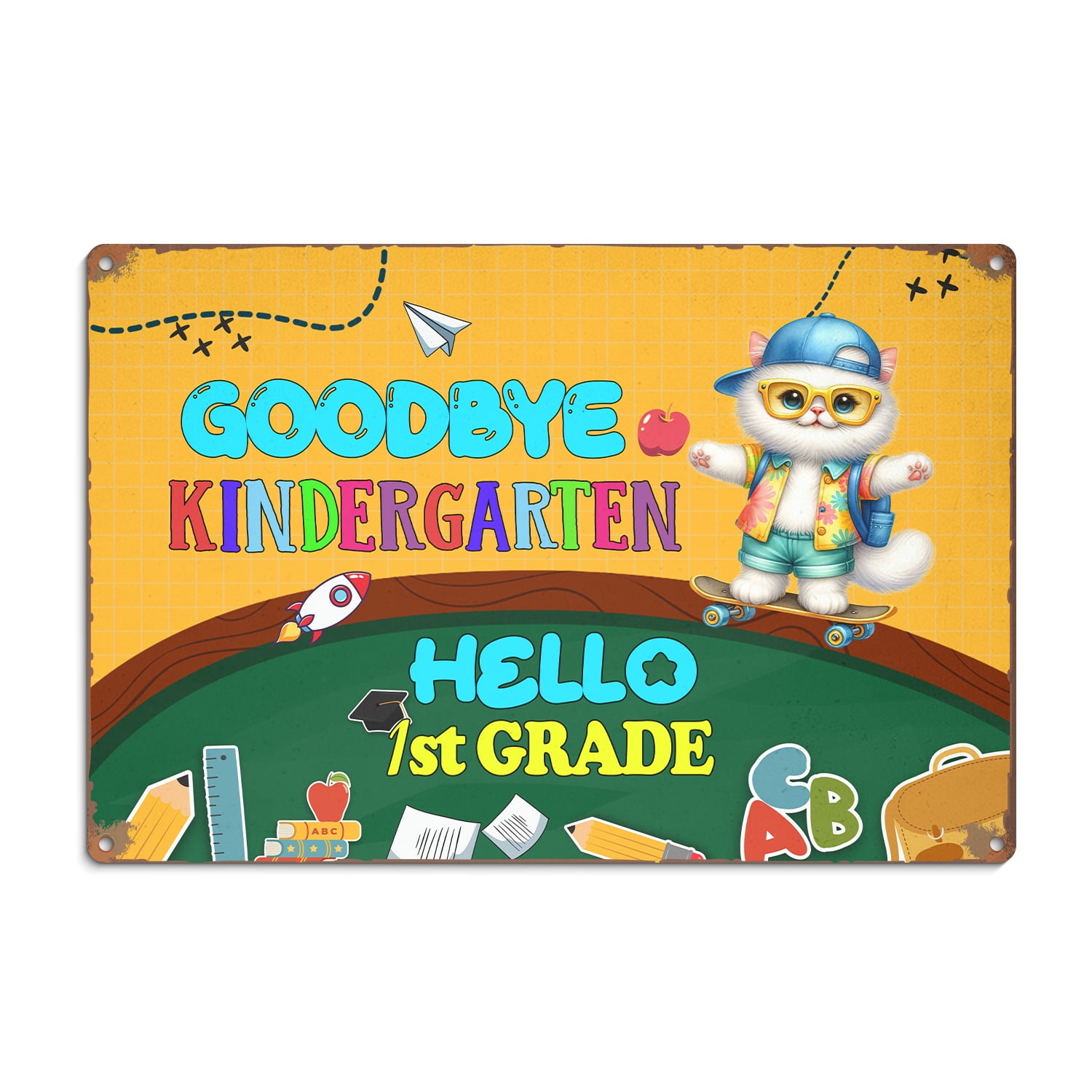 Back to School Persian Goodbye Kindergarten Hello 1st Grade Horizontal ...