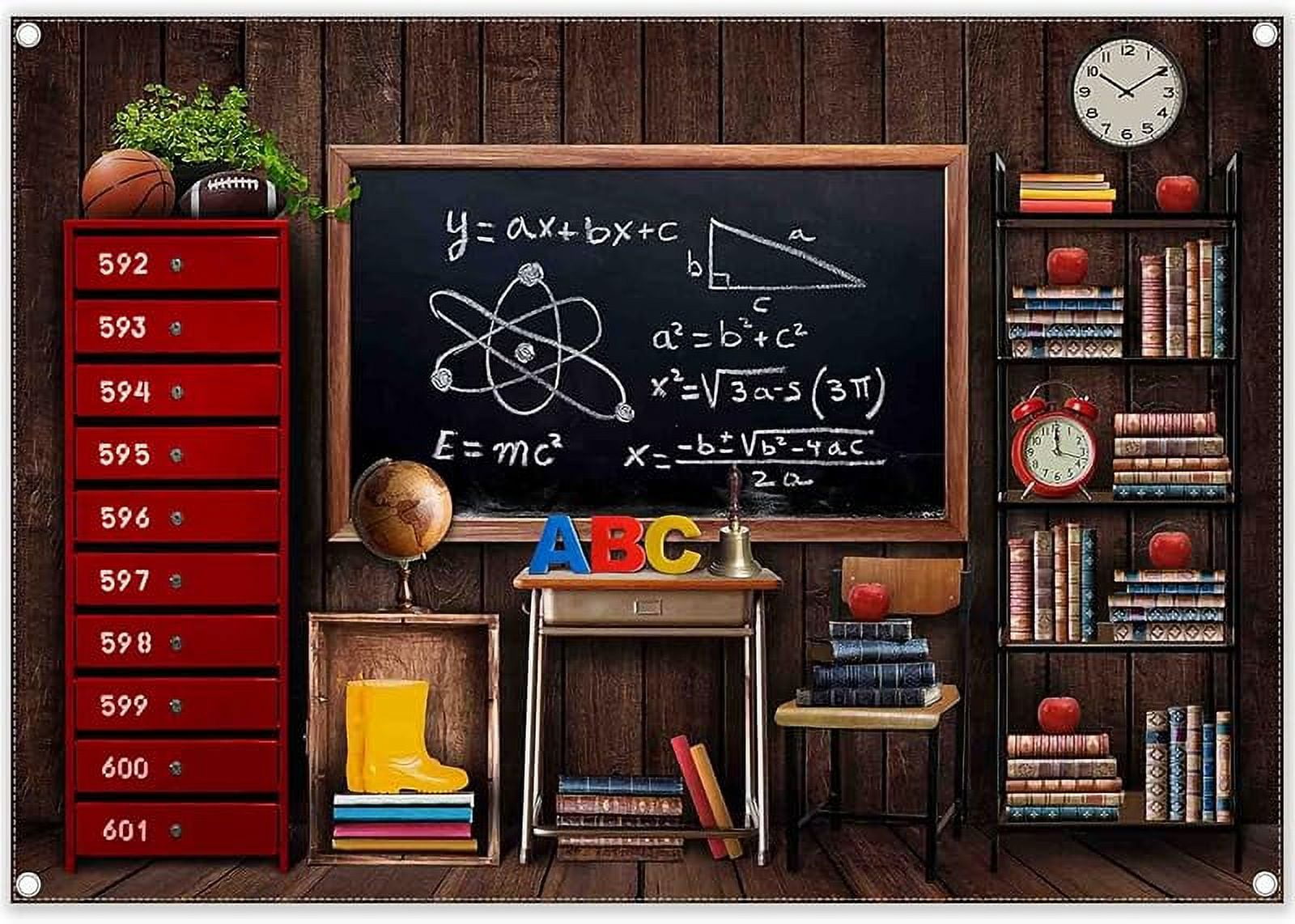 Back to School Photography Backdrop ABC Letter Vintage Wooden House ...