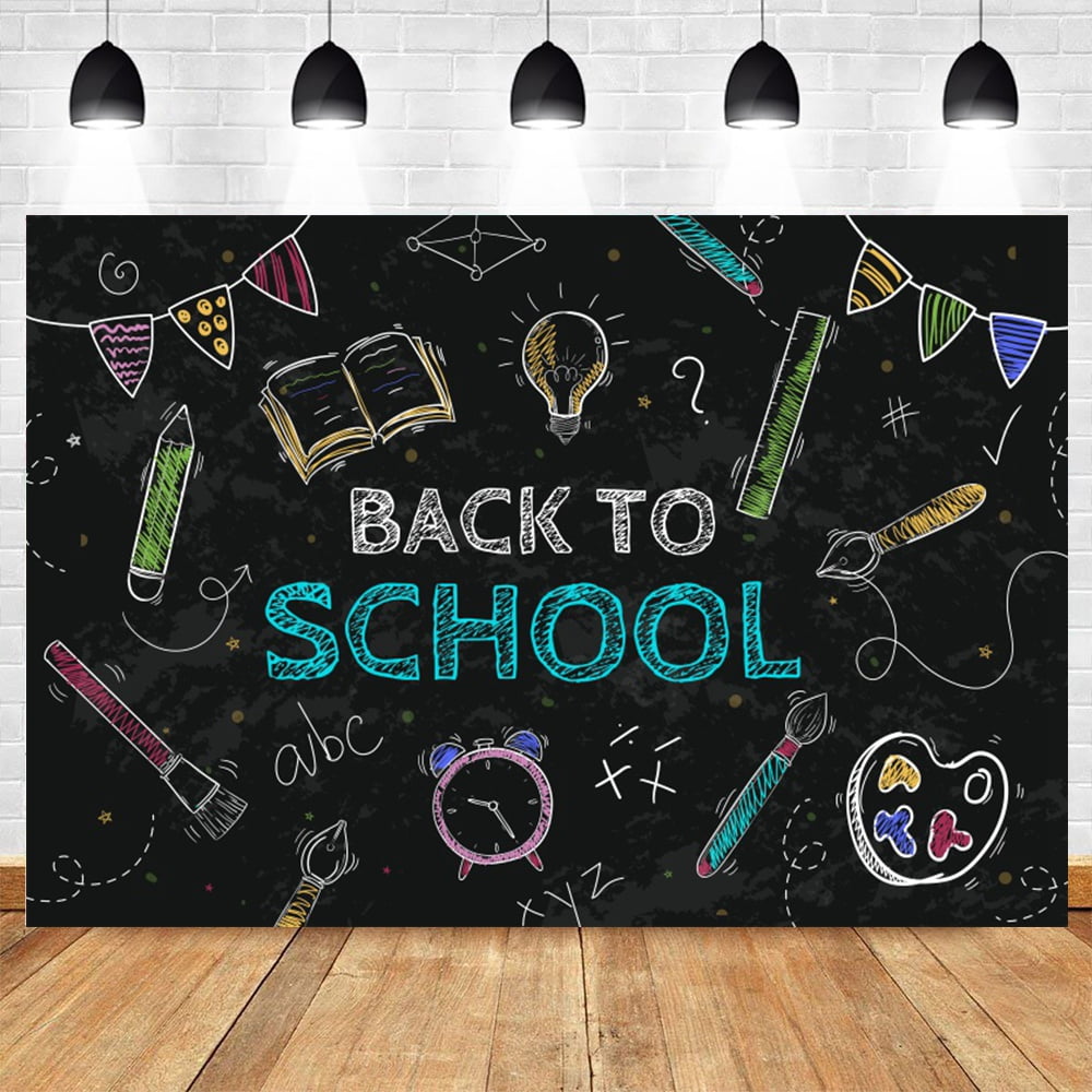 Back to School Photography Backdrop Blackboard Kindergarten Preschool ...