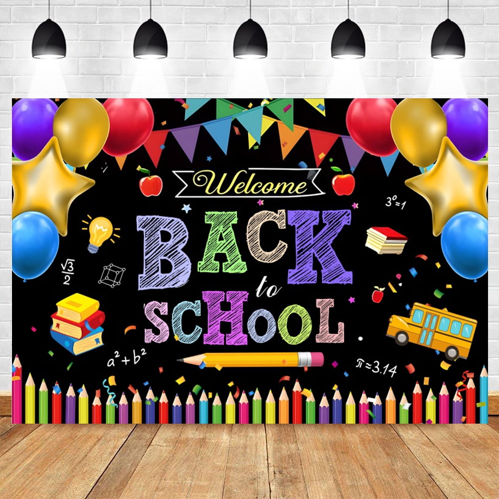 Back to School Photography Backdrop Blackboard Kindergarten Preschool ...
