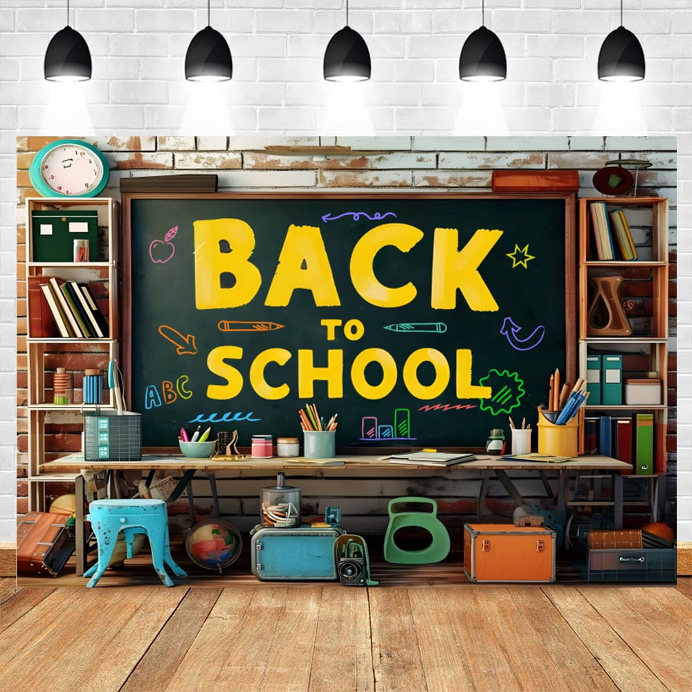 Back to School Photography Backdrop Blackboard Kindergarten Preschool ...