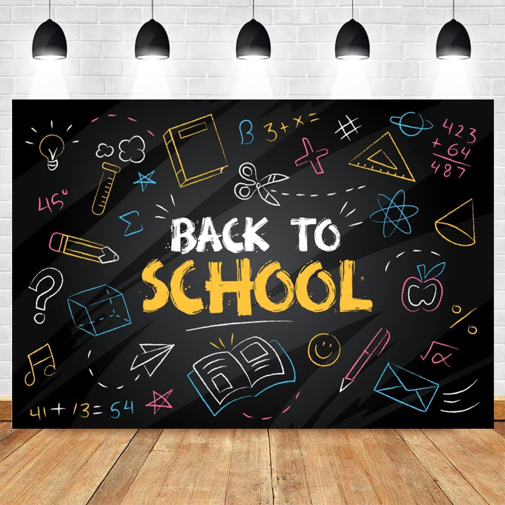 Back to School Photography Backdrop Blackboard Kindergarten Preschool ...