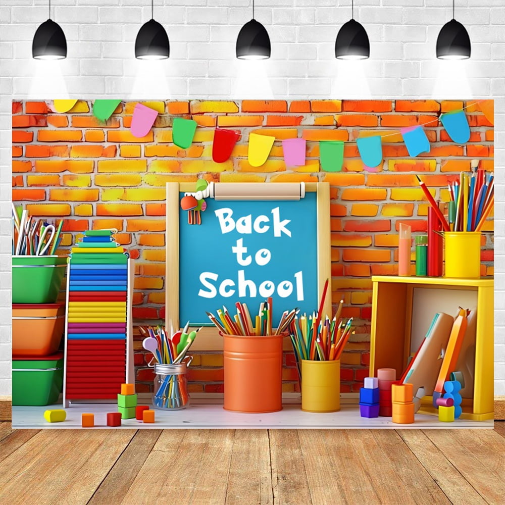 Back to School Photography Backdrop Blackboard Kindergarten Preschool ...