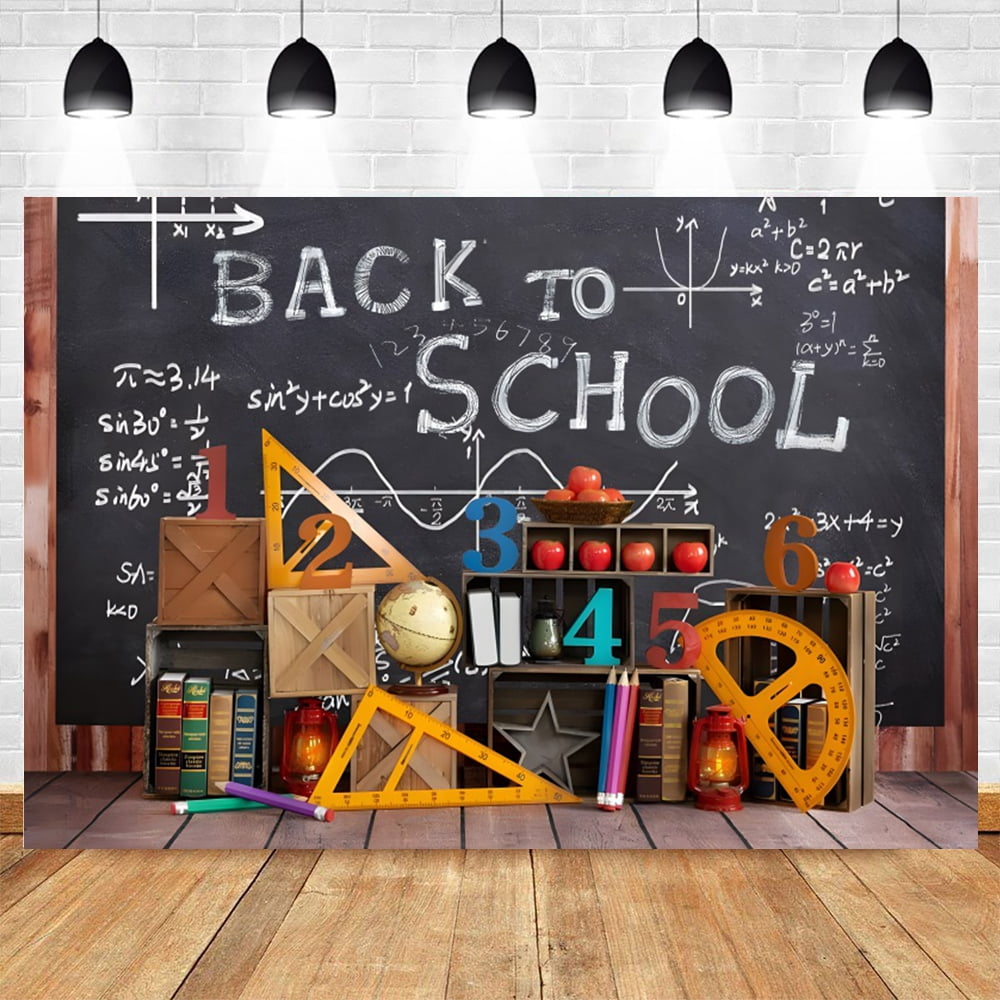 Back to School Photography Backdrop Blackboard Kindergarten Preschool ...