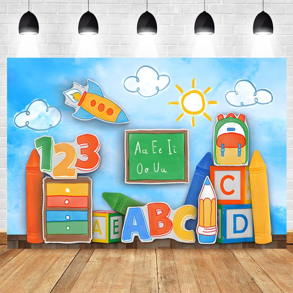 Back to School Photography Backdrop Blackboard Kindergarten Preschool ...
