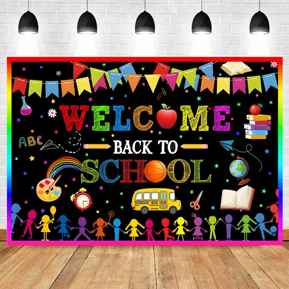 Back to School Photography Backdrop Blackboard Kindergarten Preschool ...