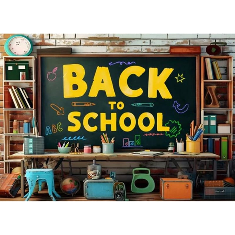 Back to School Photography Backdrops Black Chalkboard ABC Learning ...