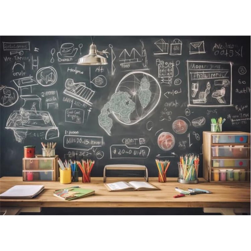Back to School Photography Backdrops Black Chalkboard ABC Learning ...