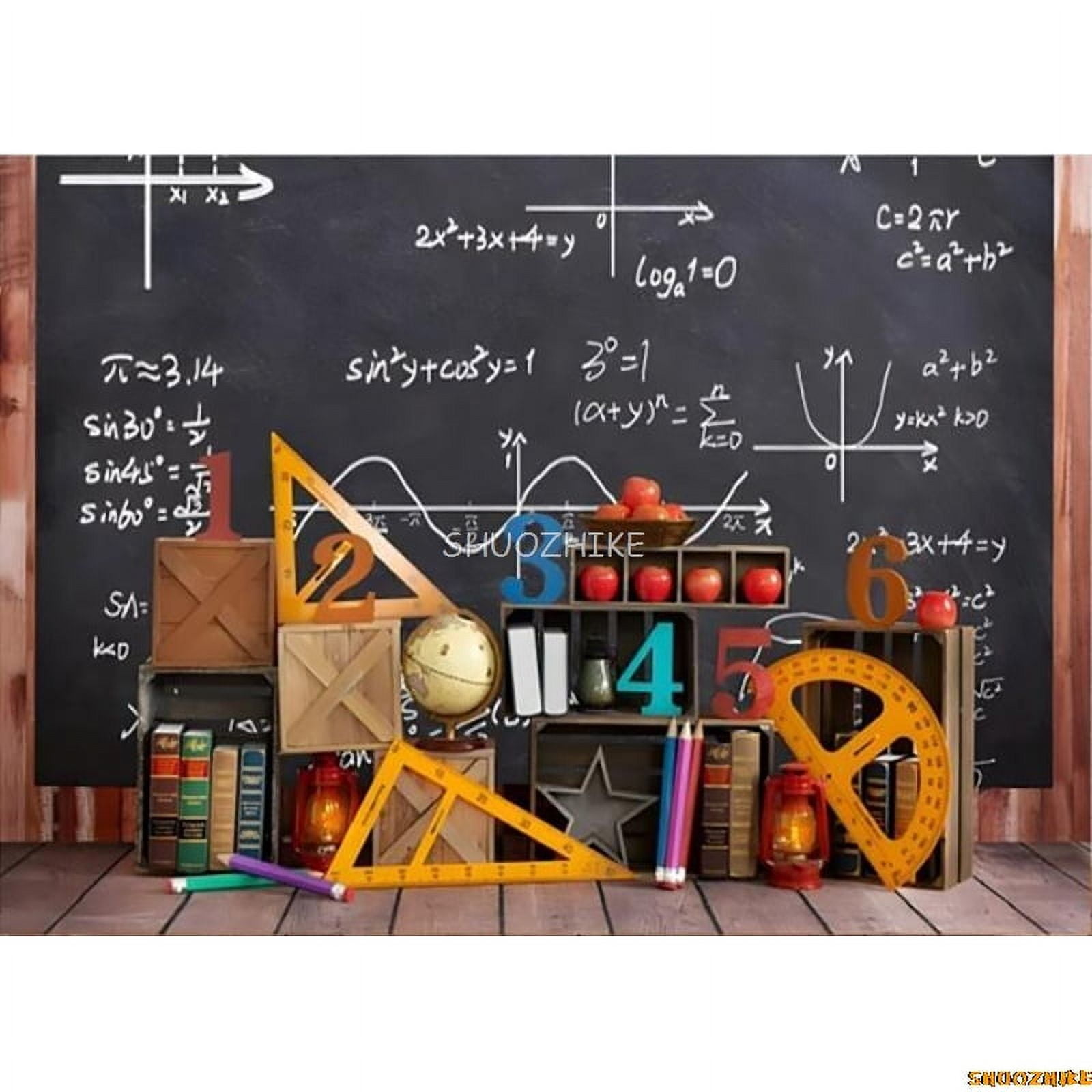Back to School Photography Backdrops Black Chalkboard ABC Learning ...