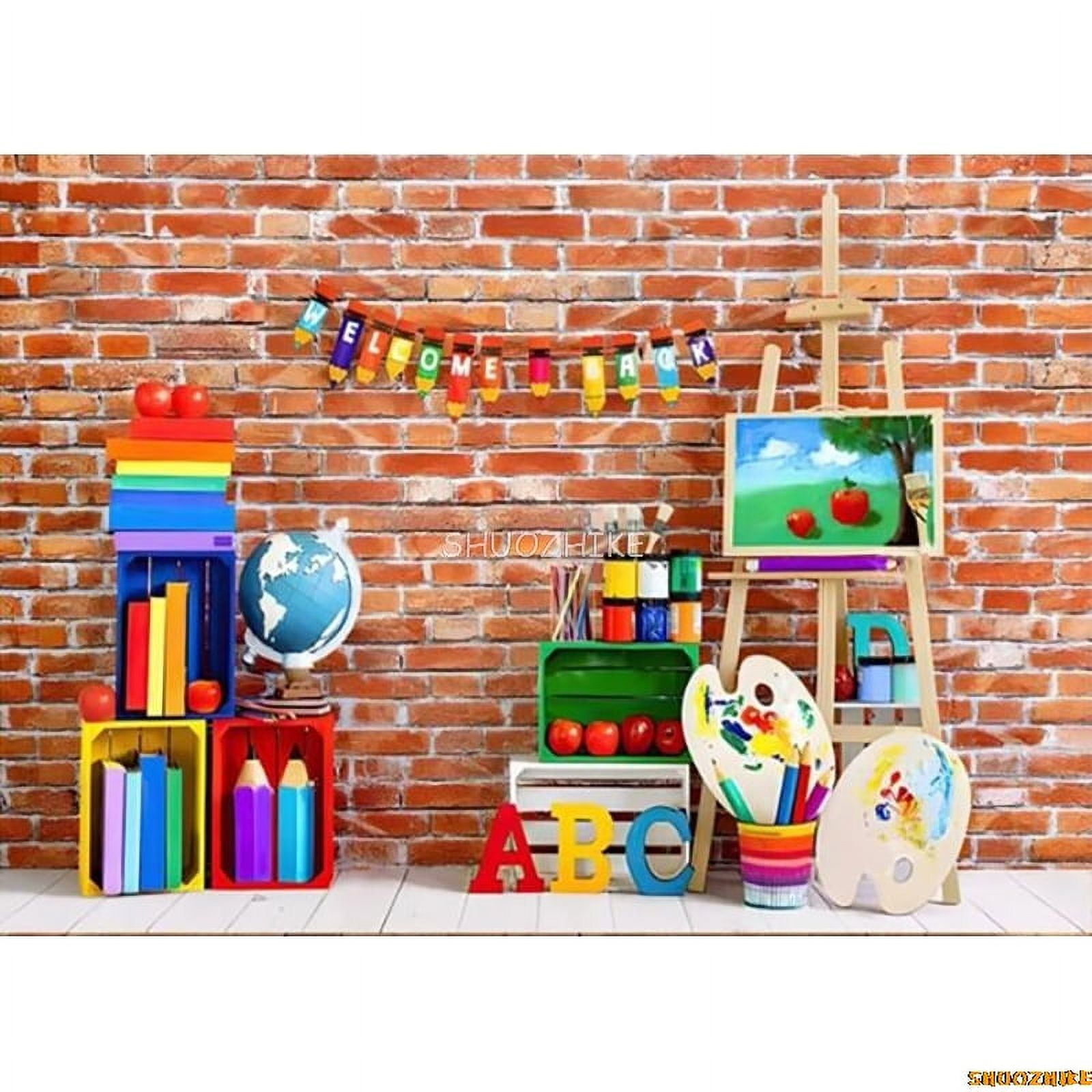 Back to School Photography Backdrops Black Chalkboard ABC Learning ...