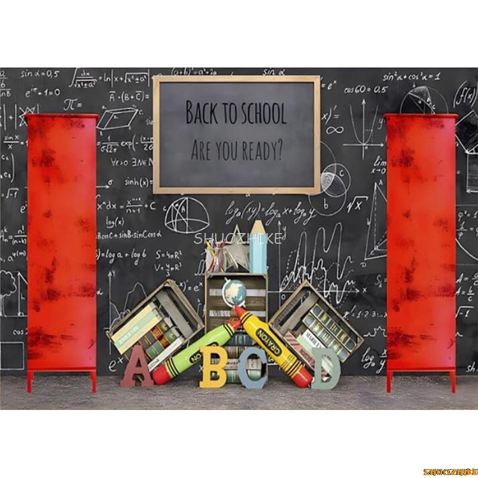 Back to School Photography Backdrops Black Chalkboard ABC Learning ...