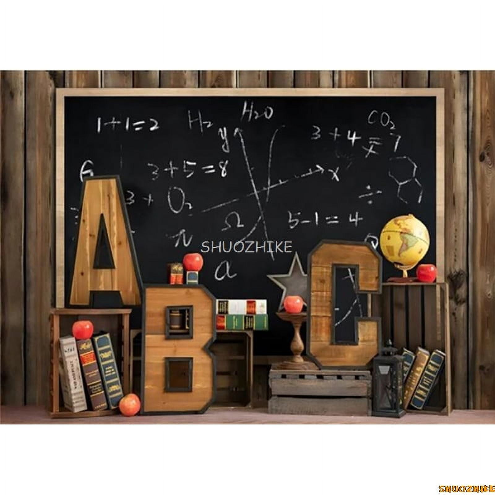 Back to School Photography Backdrops Black Chalkboard ABC Learning ...