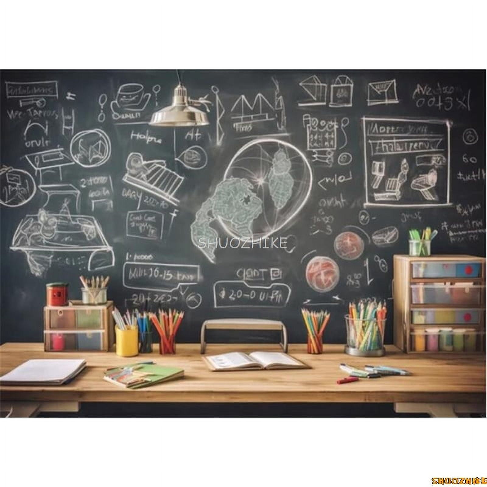 Back to School Photography Backdrops Black Chalkboard ABC Learning ...