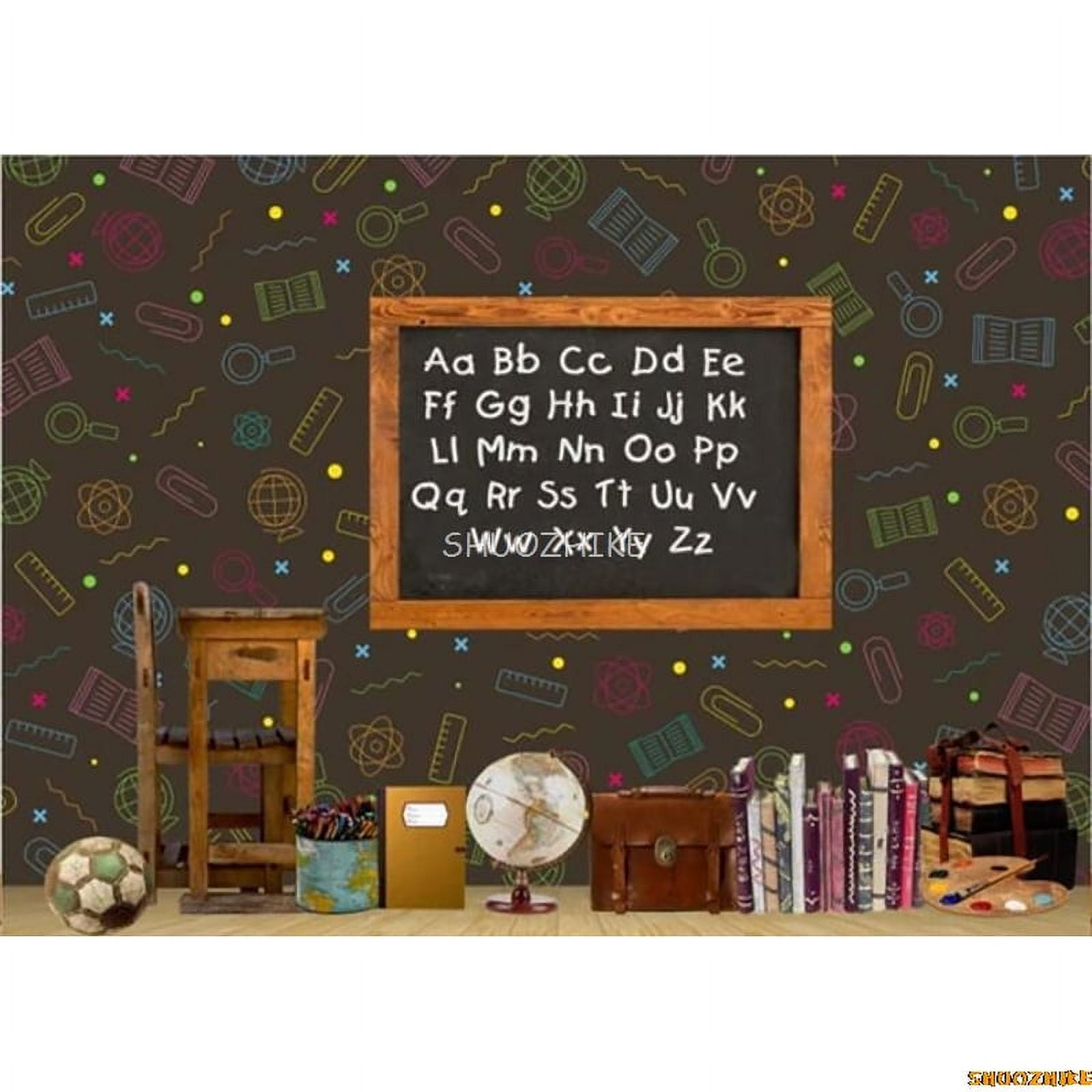 Back to School Photography Backdrops Black Chalkboard ABC Learning ...