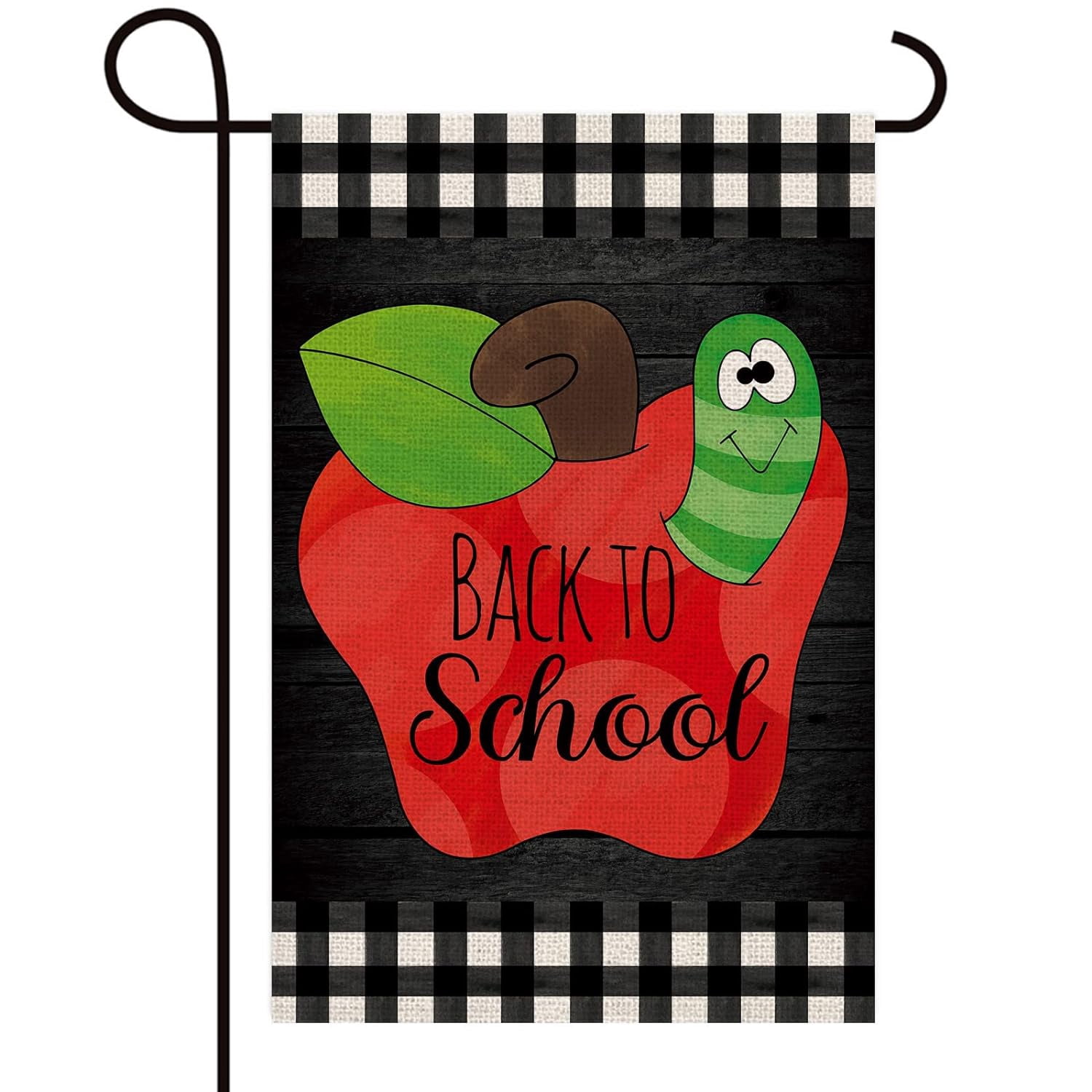 Back to School Polka Dot Apple Decor Garden Flag Double Sided Vertical ...