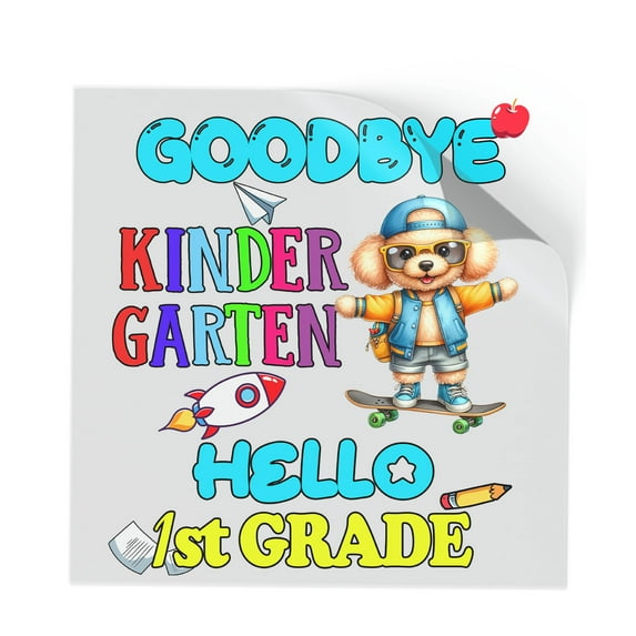 Back to School Poodle Goodbye Kindergarten Hello 1st Grade Cutout ...