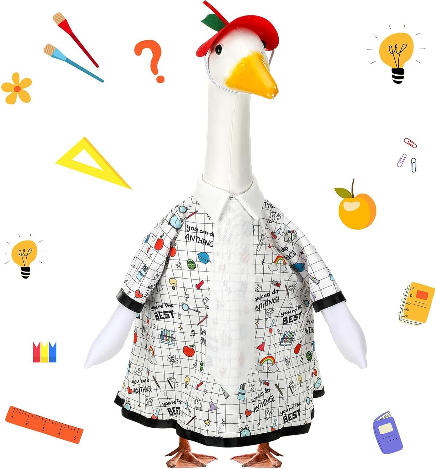 Back to School Porch Goose Outfits,2 Pcs/Set Yard Goose Statue Clothes ...
