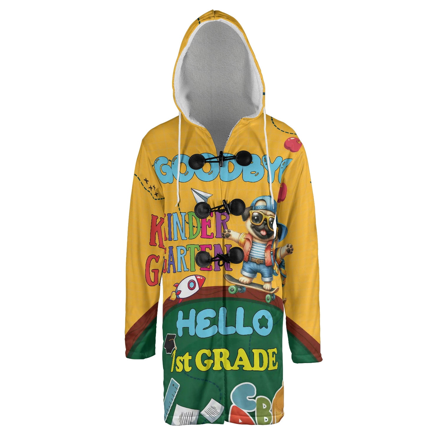 Back to School Pug Goodbye Kindergarten Hello 1st Grade All Over Print ...