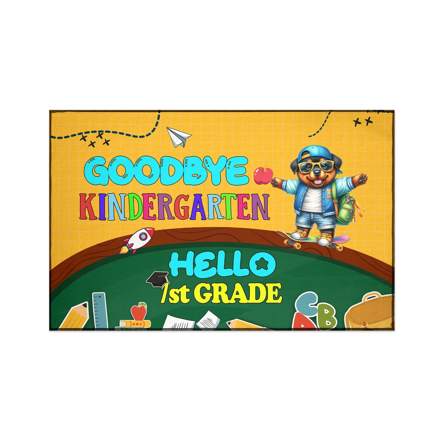 Back to School Rottweiler Goodbye Kindergarten Hello 1st Grade Indoor ...