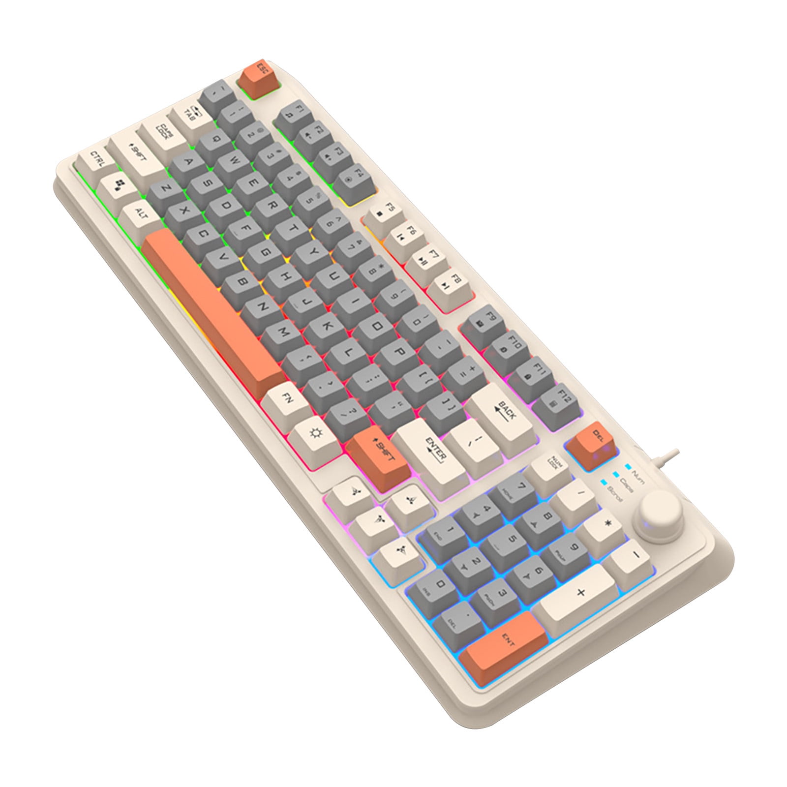 JOGZMZ Gaming Keyboard 104 Keys Wired USB Colorful RGB Backlight ...