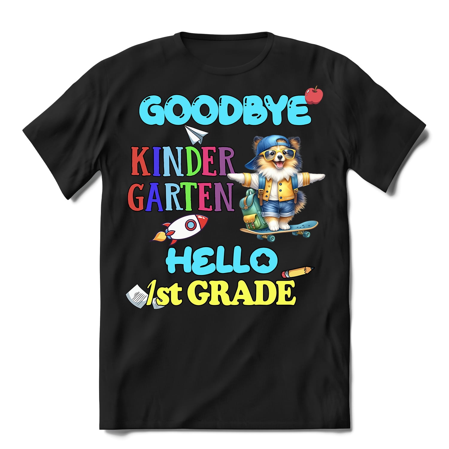 Back to School Shetland Sheepdog Goodbye Kindergarten Hello 1st Grade ...