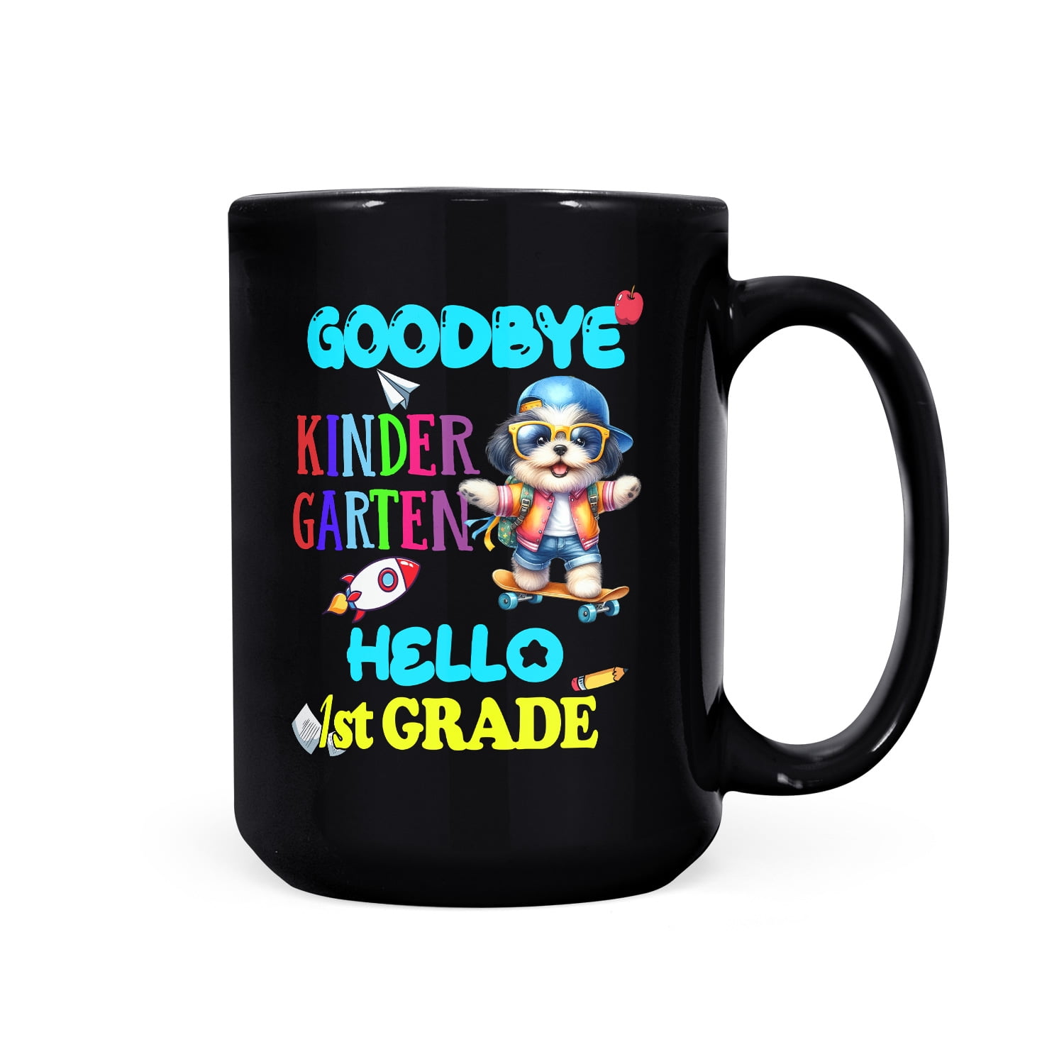 Back to School Shih Tzu Goodbye Kindergarten Hello 1st Grade Mug Lion ...
