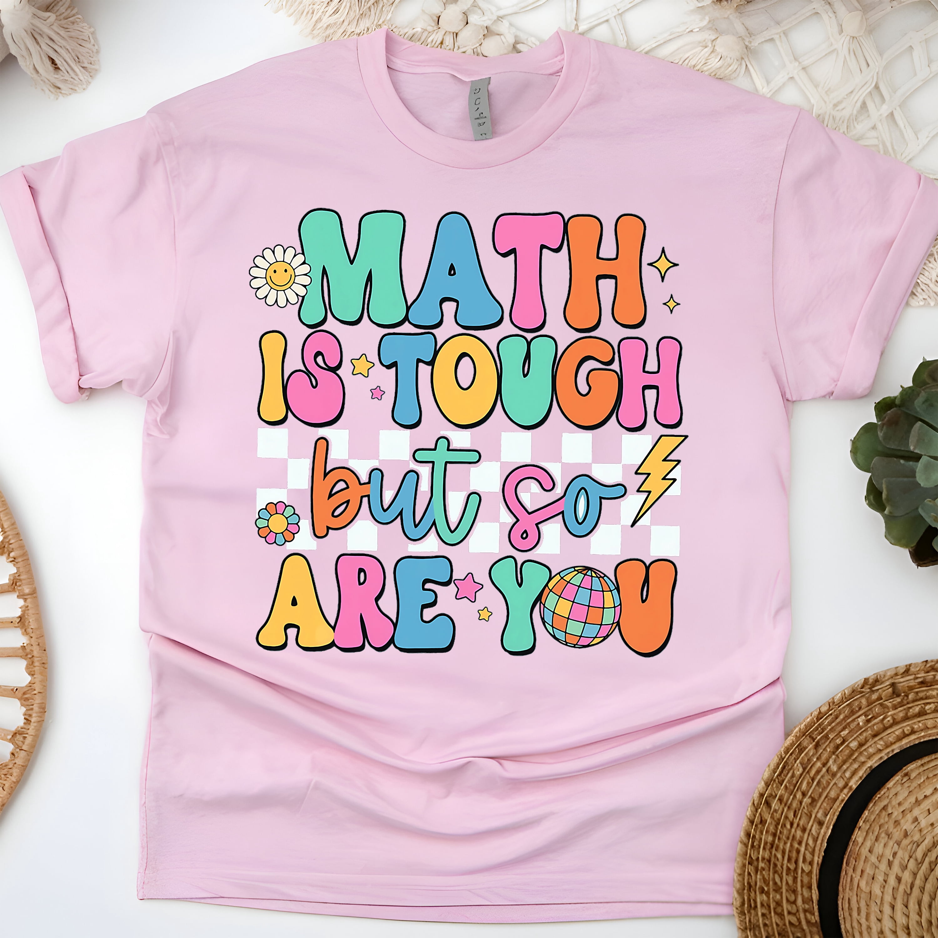 Back to School Shirt – Cute Pink Bows & School Supplies Graphic Tee ...
