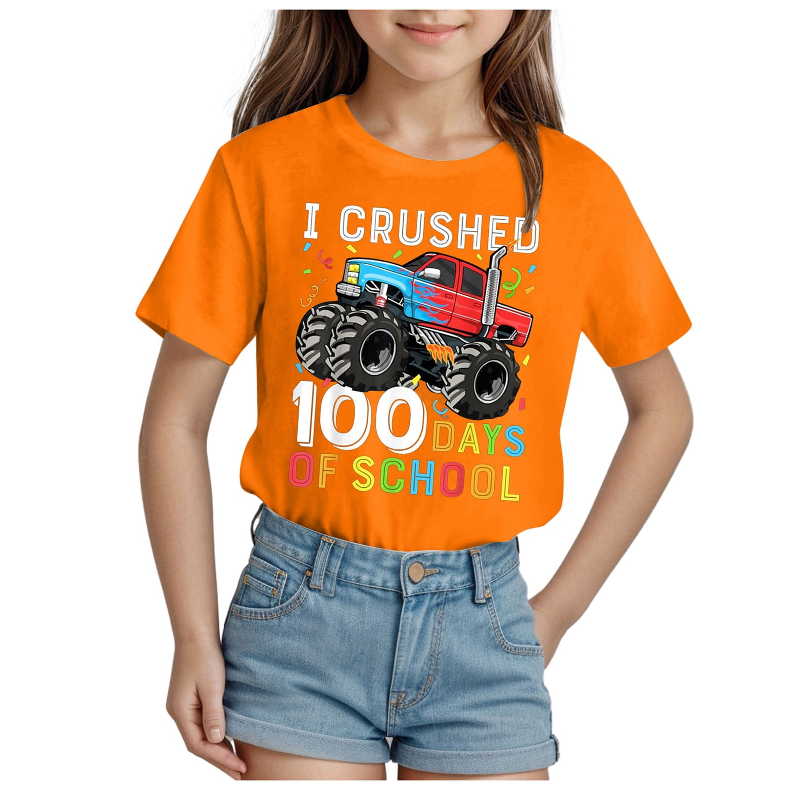100 Days Of School Shirt Girls Size 6/7 Boy Kid Color Block 100 Dyas Of ...
