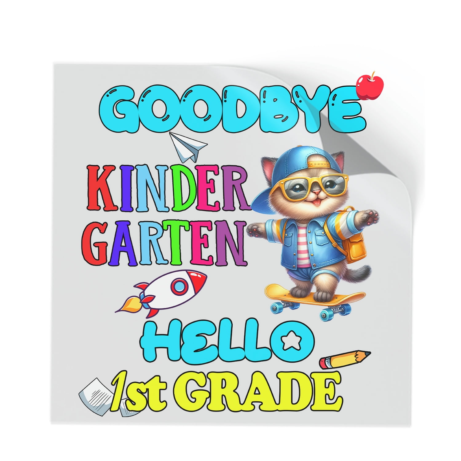 Back to School Siamese Goodbye Kindergarten Hello 1st Grade Cutout ...