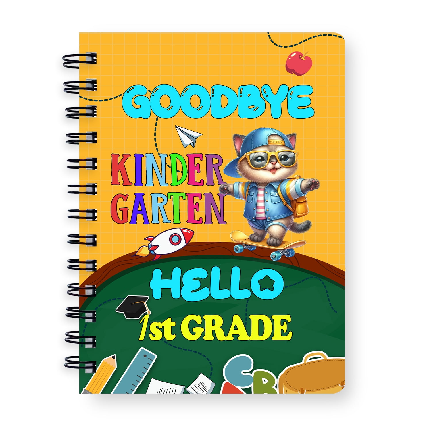Back to School Siamese Goodbye Kindergarten Hello 1st Grade Spiral ...