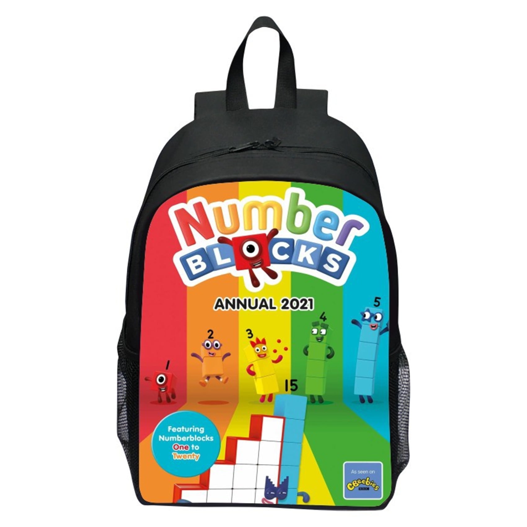 Back to School Student Book Bag Cartoon Number Blocks Canvas Backpack ...
