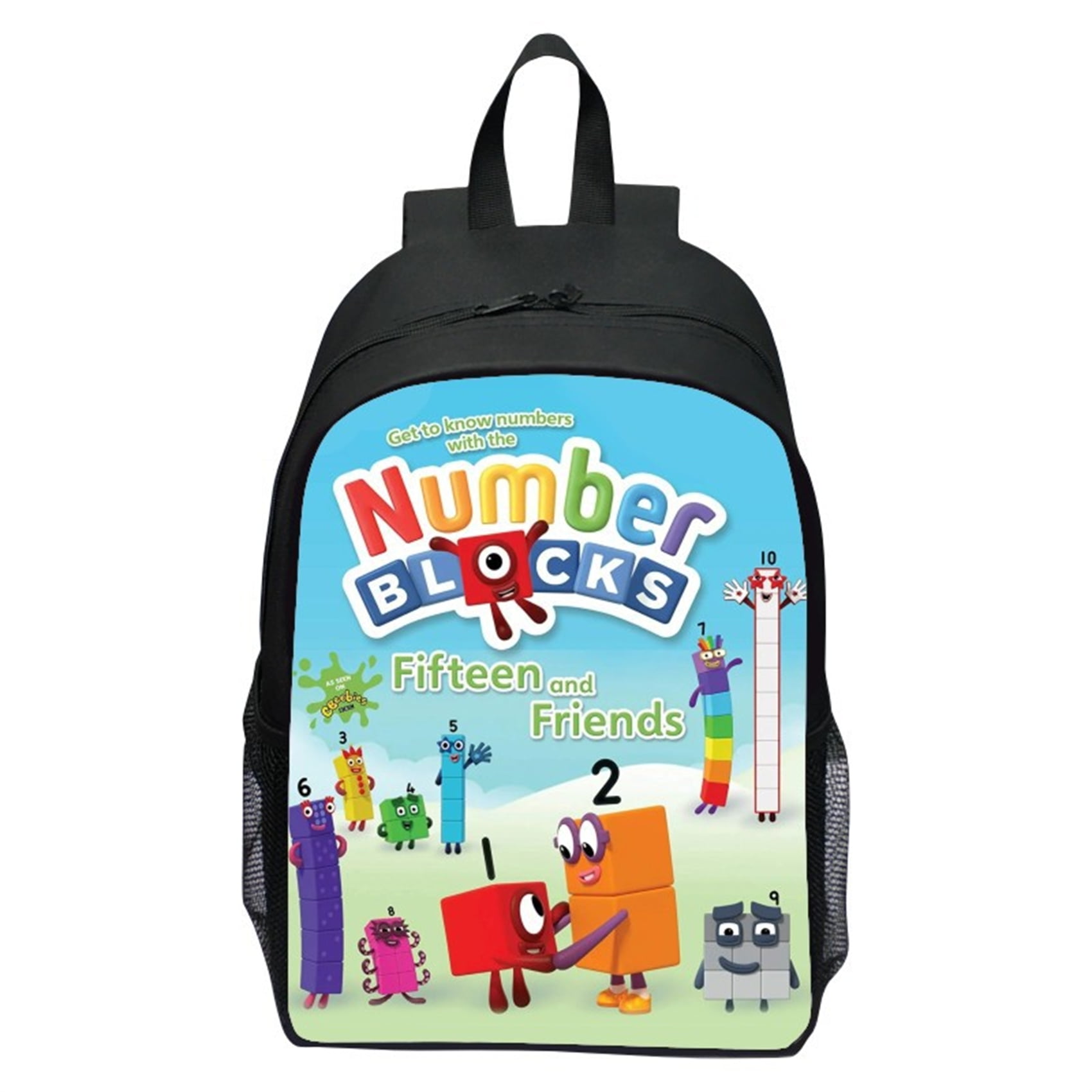 Back to School Student Book Bag Cartoon Number Blocks Canvas Backpack ...