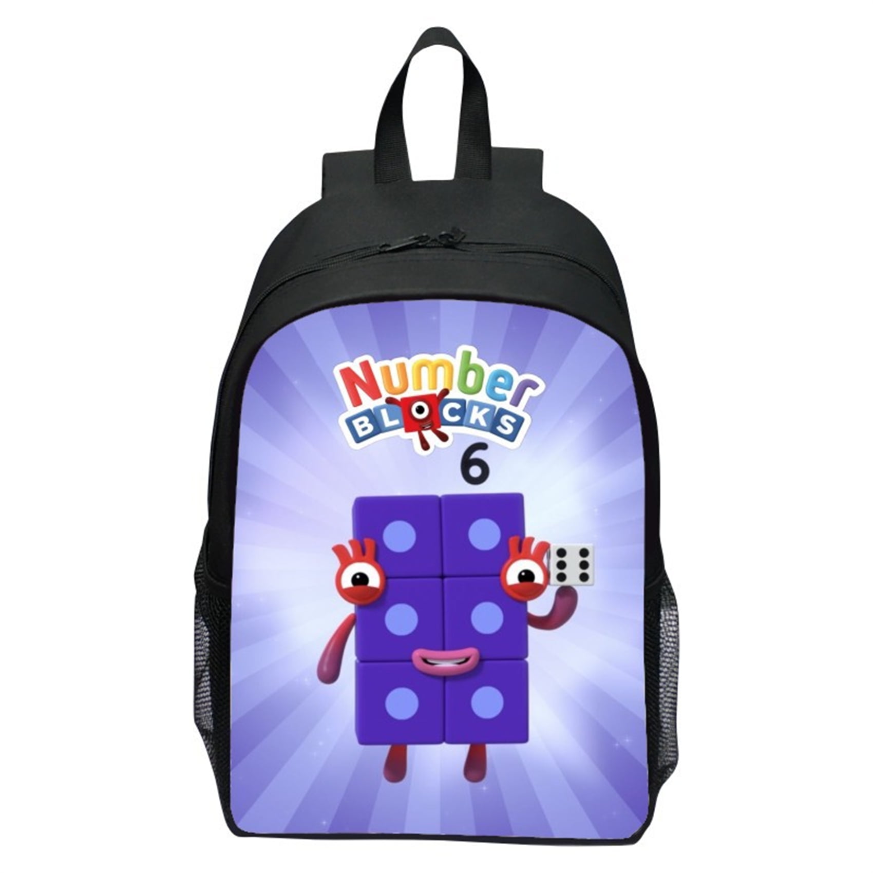 Back to School Student Book Bag Cartoon Number Blocks Canvas Backpack ...