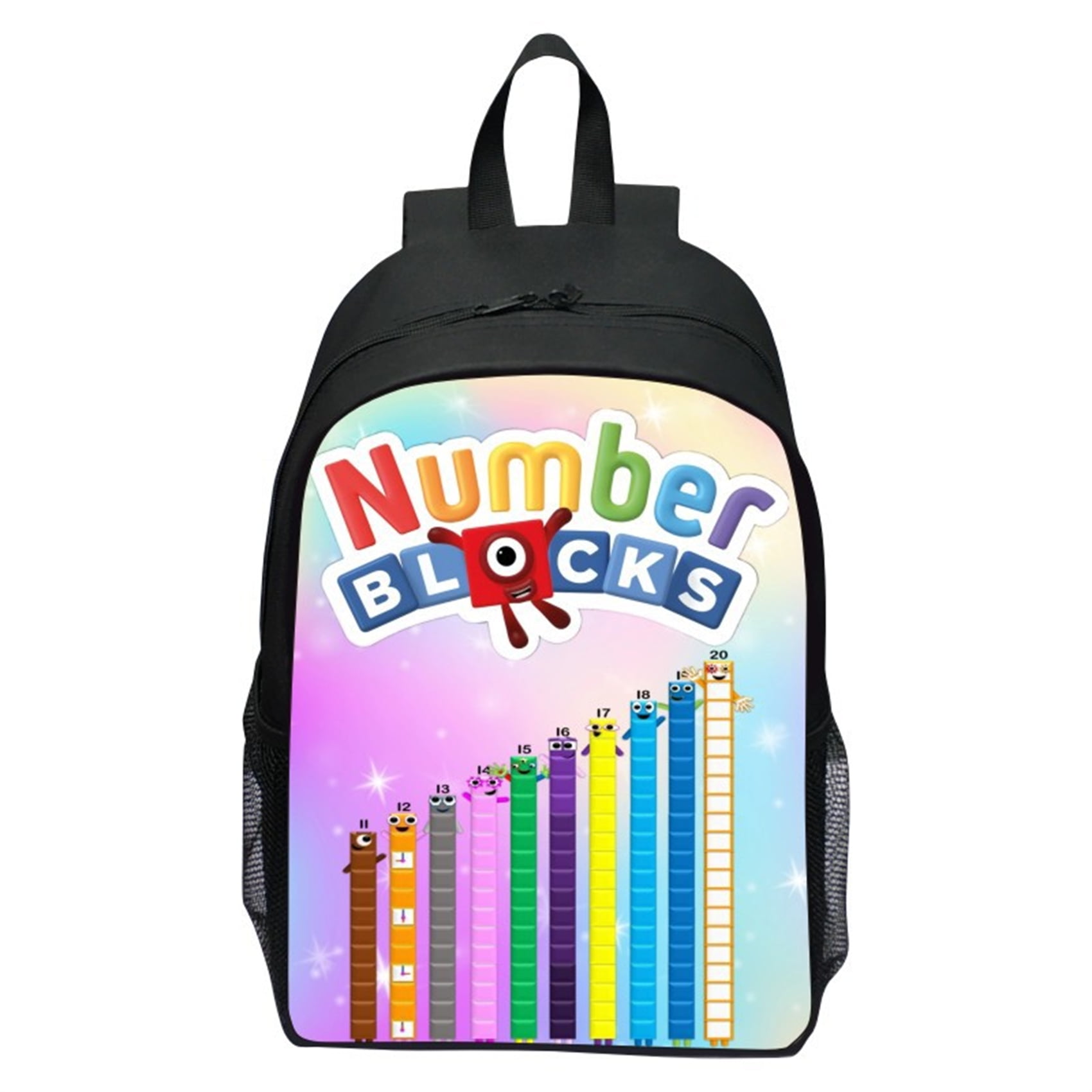 Back to School Student Book Bag Cartoon Number Blocks Canvas Backpack,Lightweight Knapsack ...