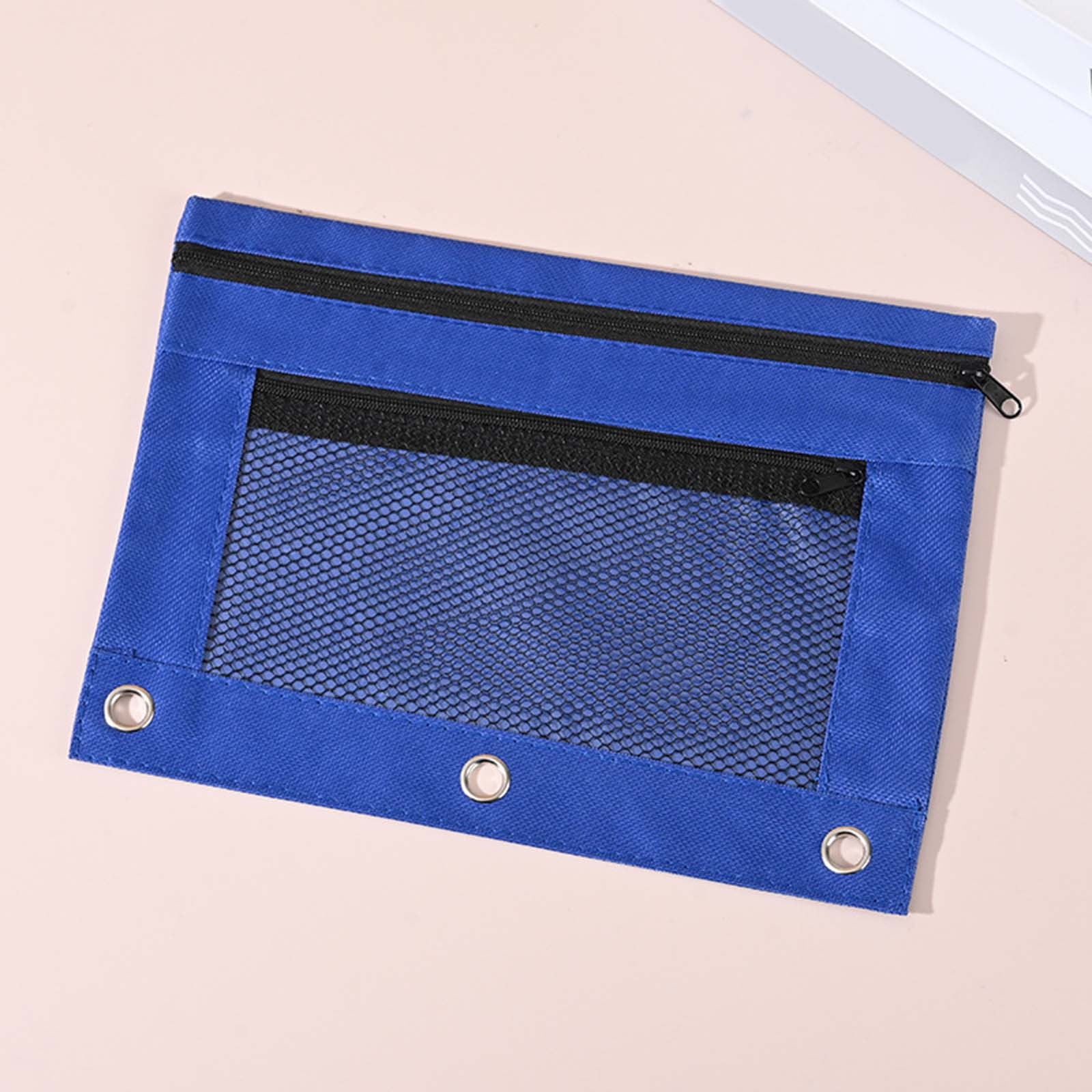 FAMTKT Pencil Pouch Three Hole Pencil Case Double Layer Mesh Large ...