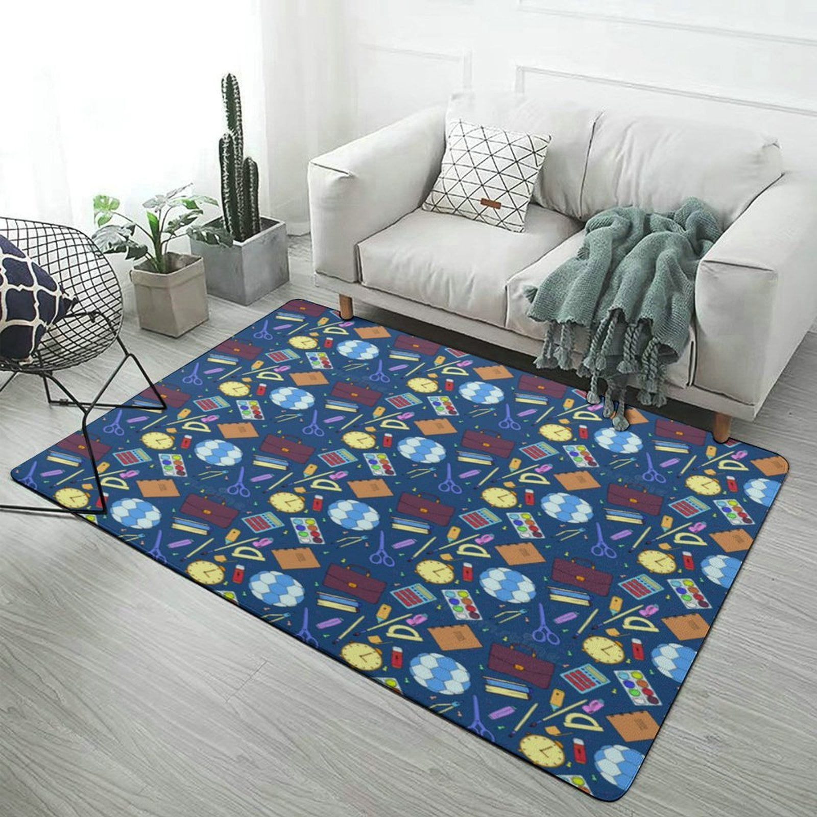 Back to School Supplies Fun Carpet Rug for Bedroom Living Room Home ...