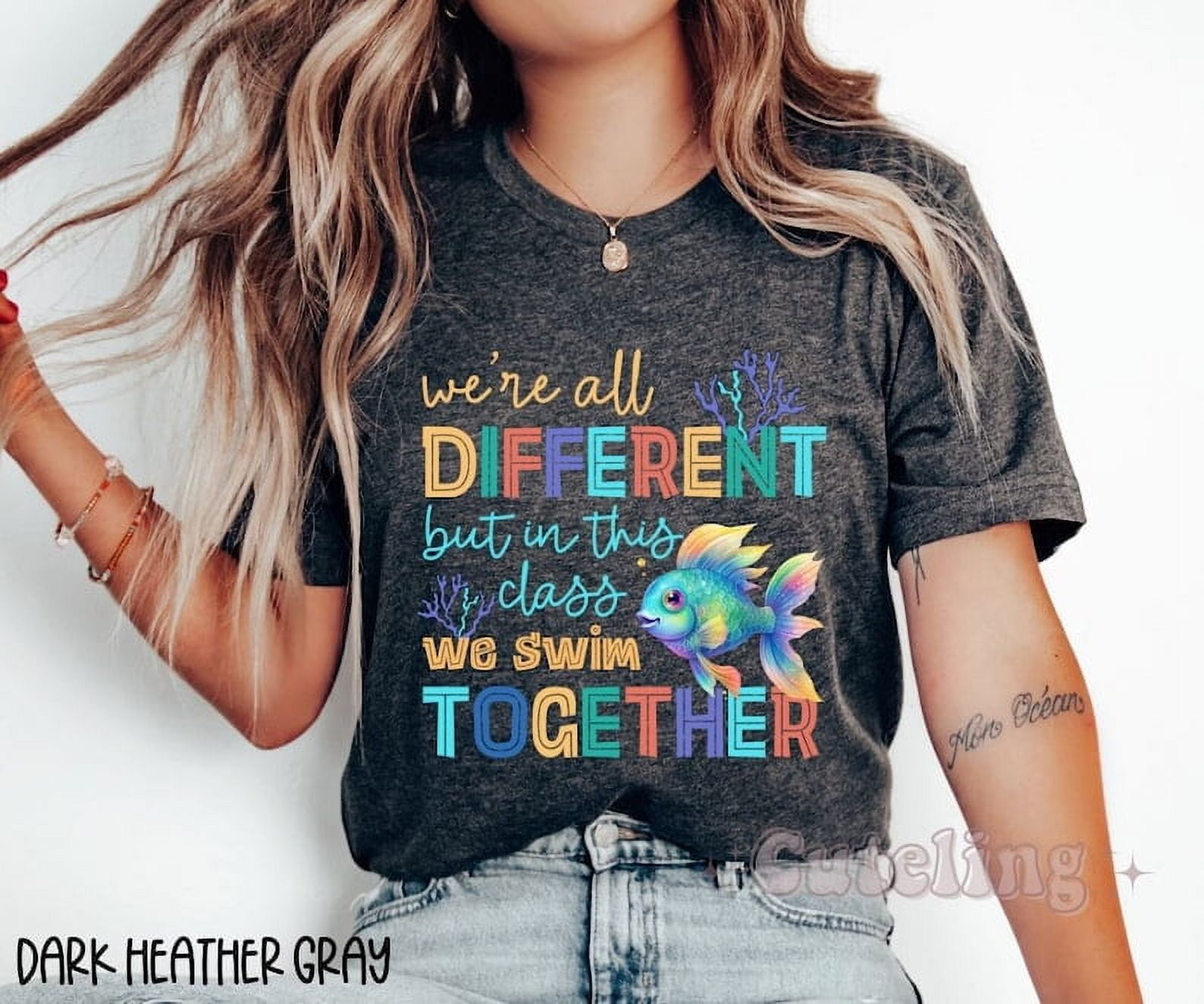 Back to School Teacher T-Shirt, Cute Fish Classroom Shirt, Elementary ...