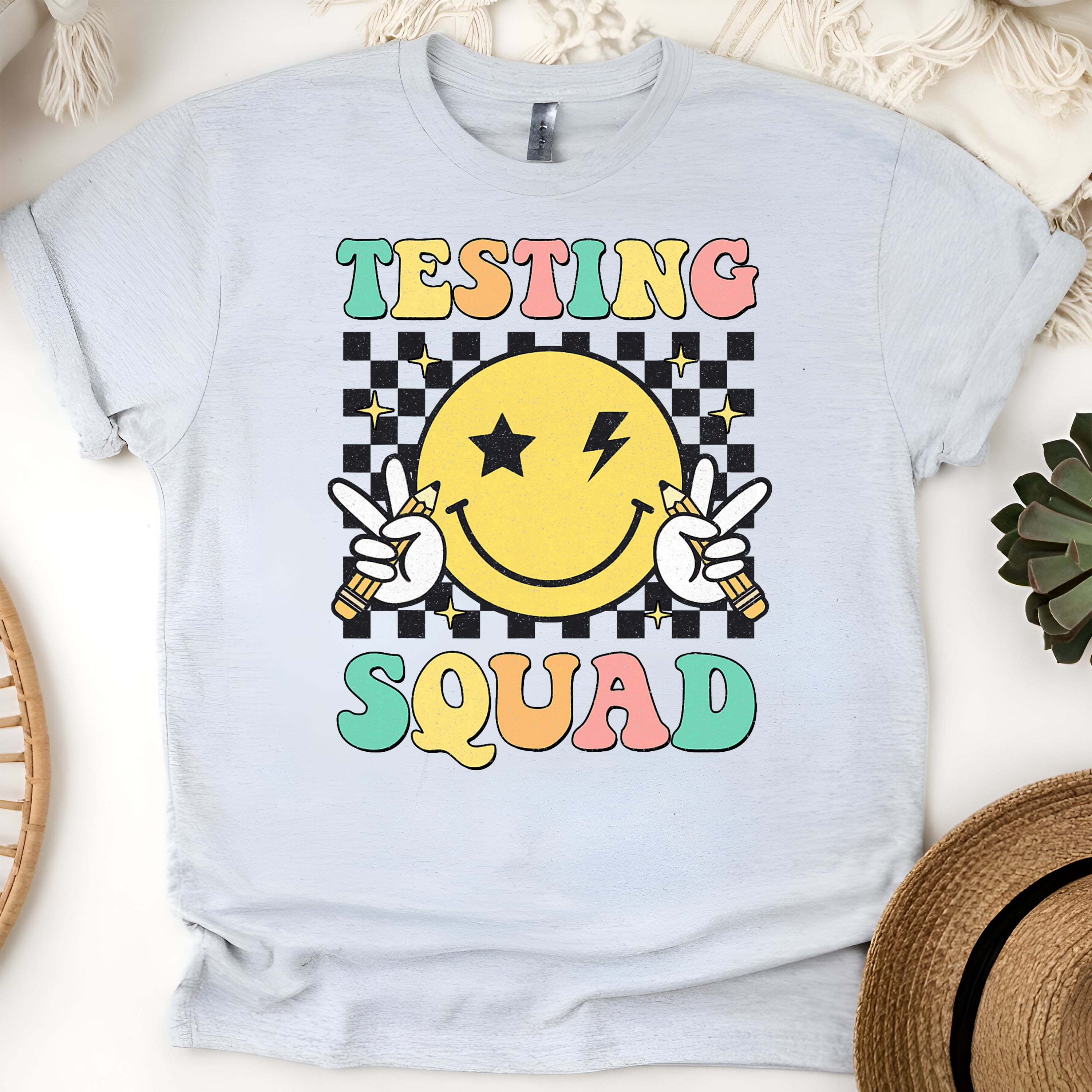Back to School Testing Shirt for Teachers and Students | Checkered ...