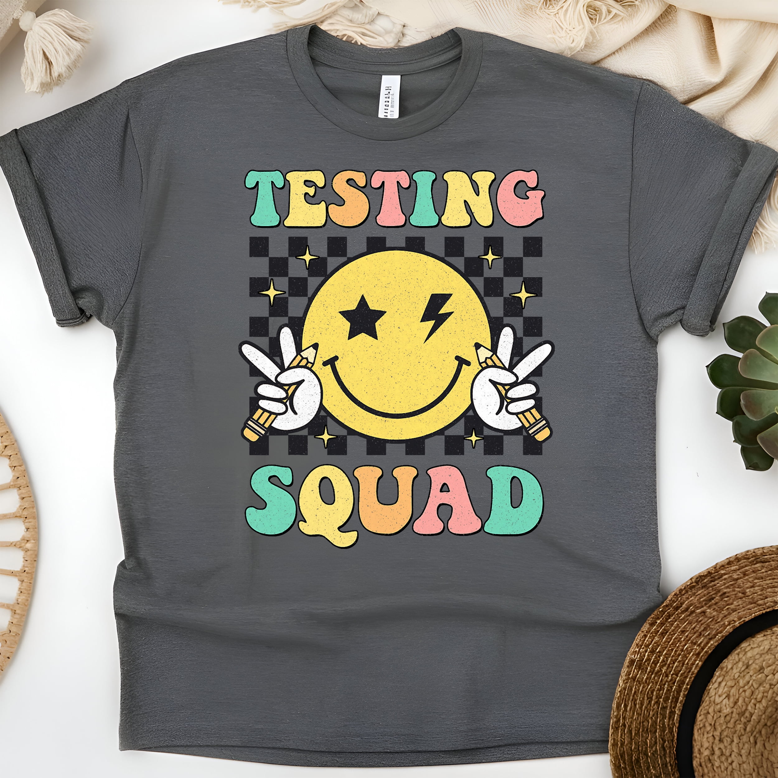 Back to School Testing Shirt for Teachers and Students | Checkered ...