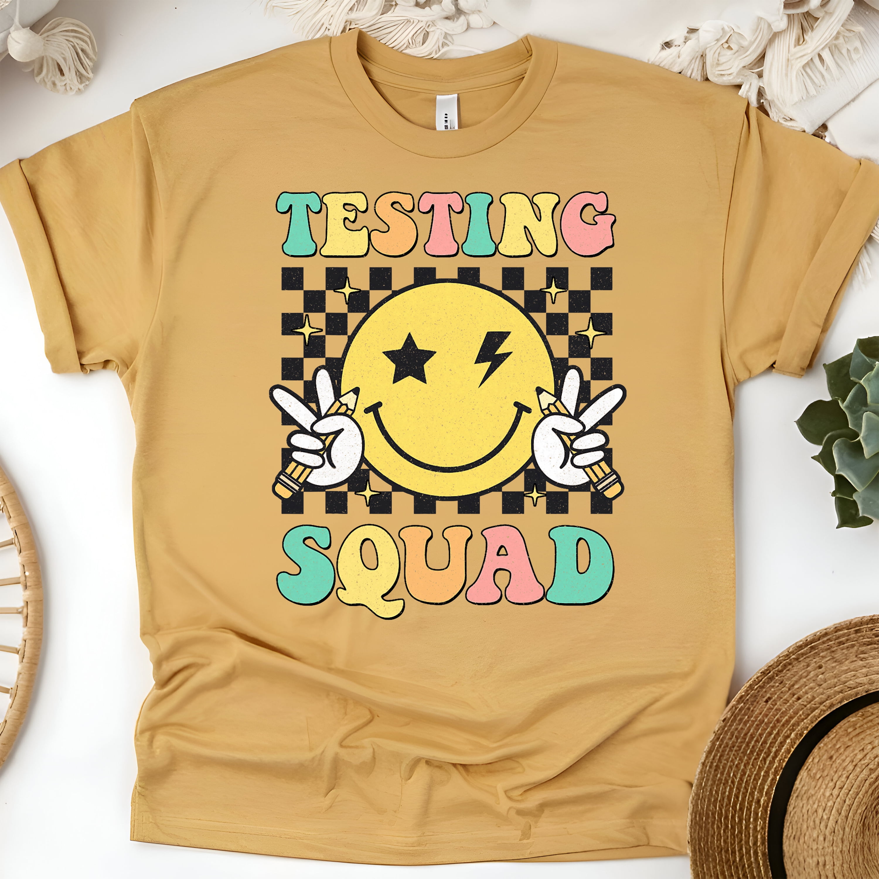 Back to School Testing Shirt for Teachers and Students | Checkered ...
