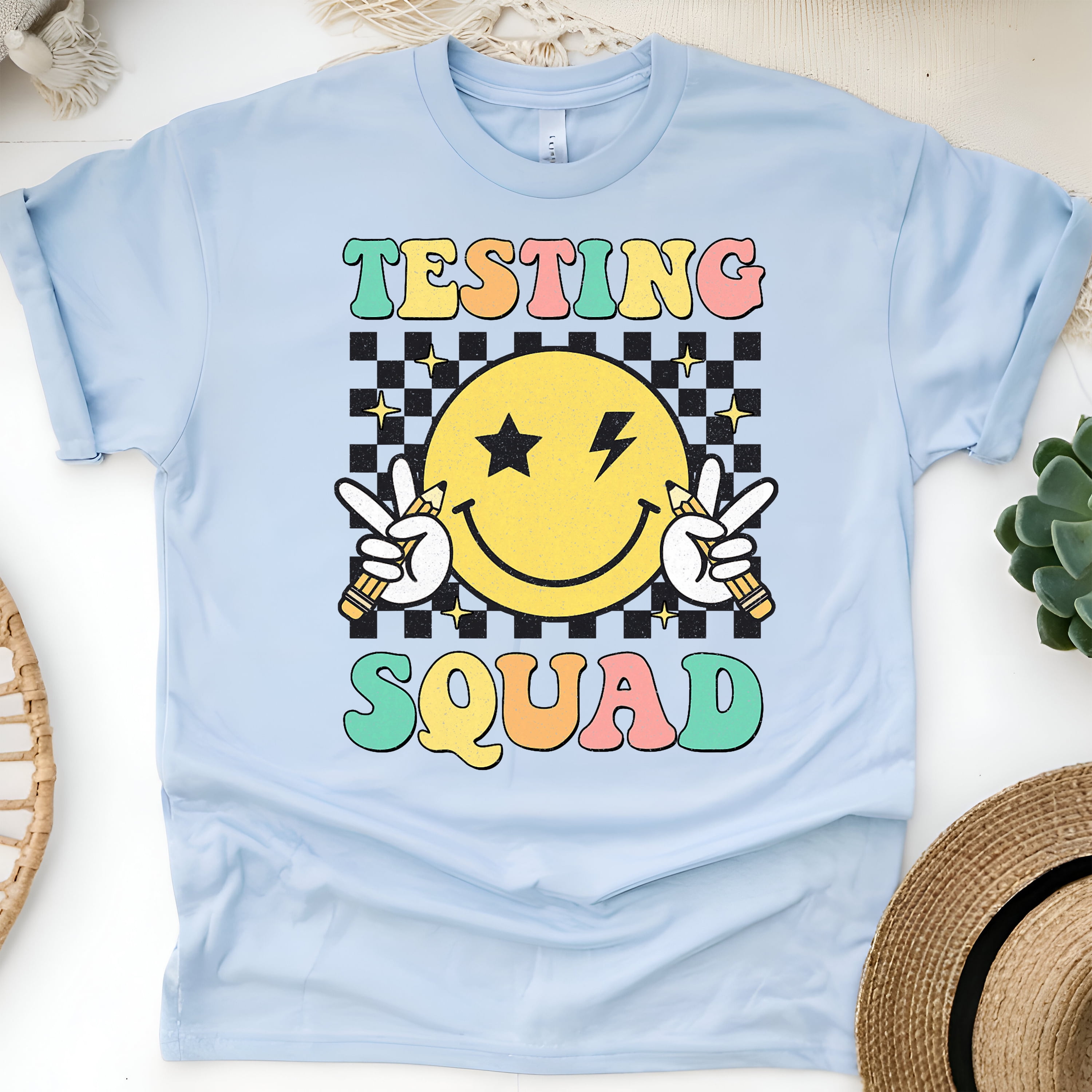Back to School Testing Shirt for Teachers and Students | Checkered ...
