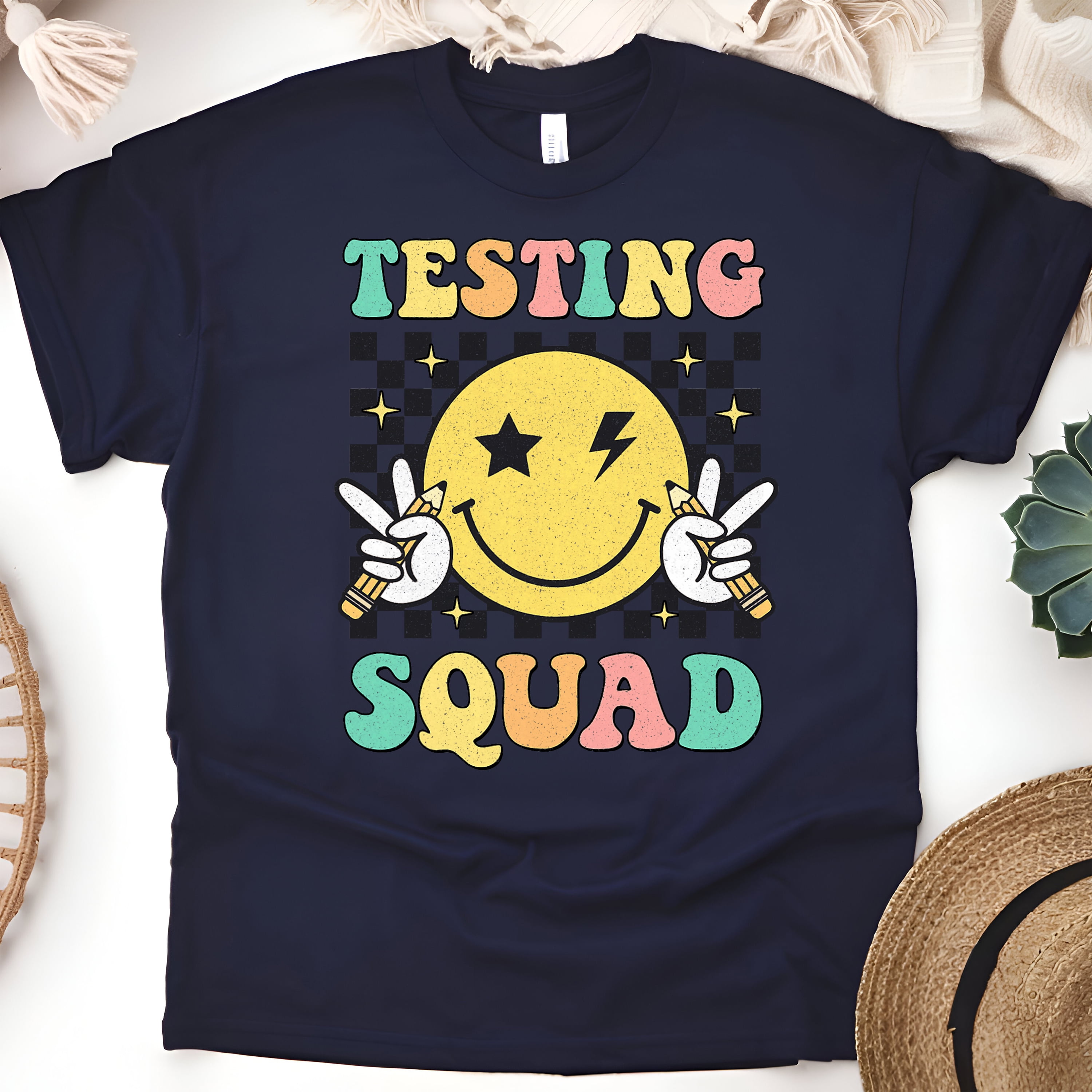 Back to School Testing Shirt for Teachers and Students | Checkered ...
