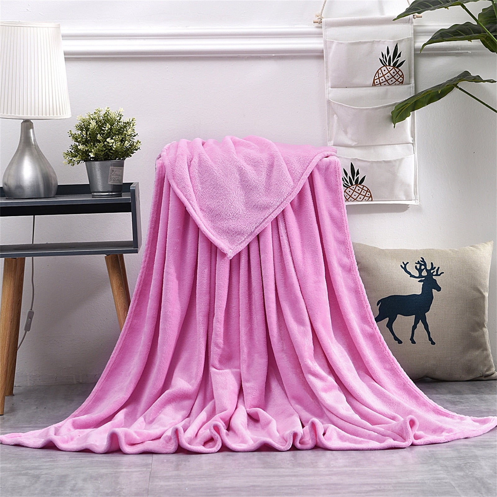Sruiluo Super Soft Warm Micro Plush Fleece Blanket, Pink, 50 x 70cm ...