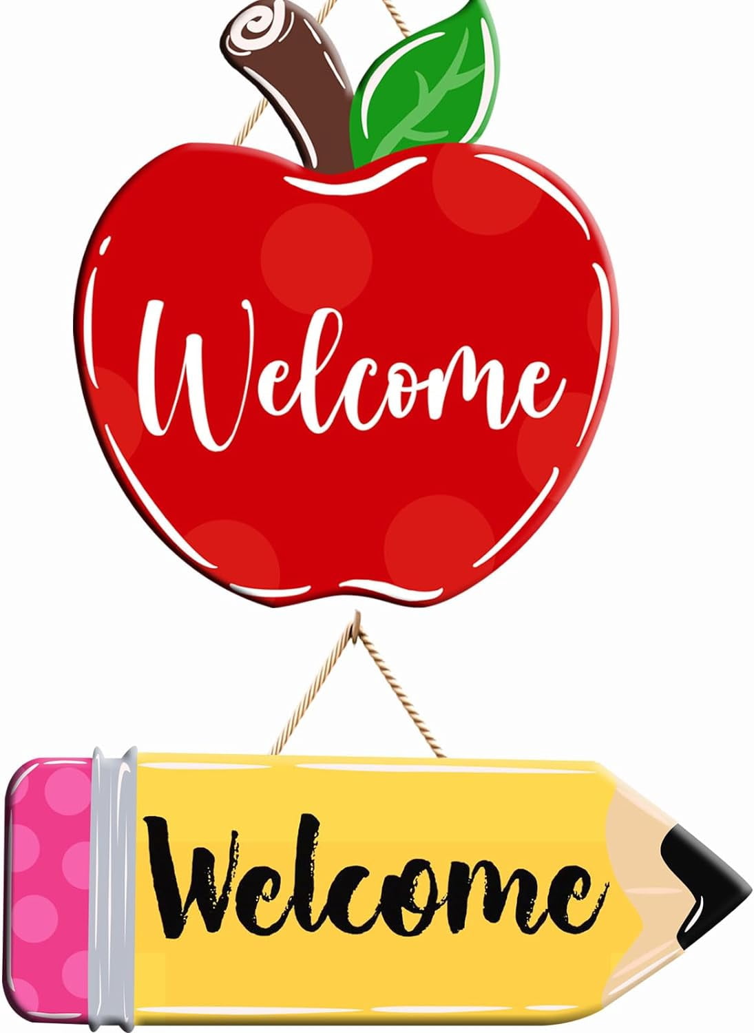 Back to School Welcome Sign Cute School Pencil Wooden Hanging ...