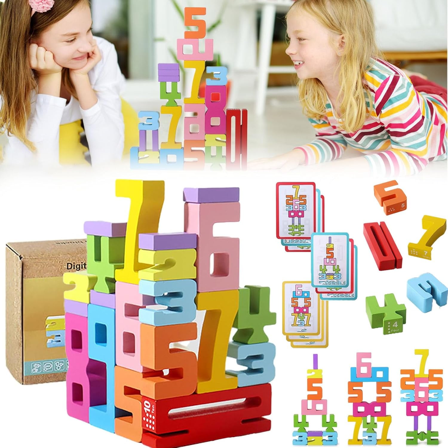 Back to School Wooden Number Building Blocks, Montessori-Inspired ...